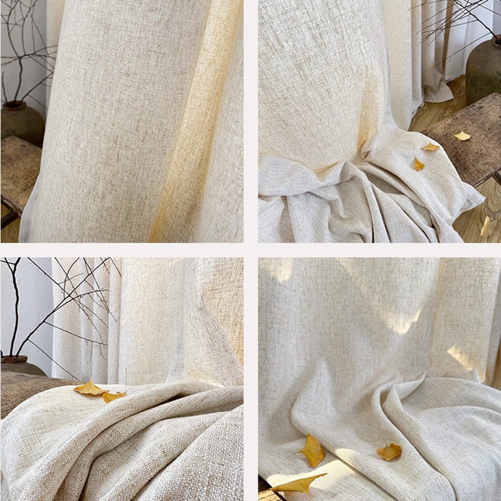 Wild Beauty Thick Linen Curtains Natural Drapes – Anady Top