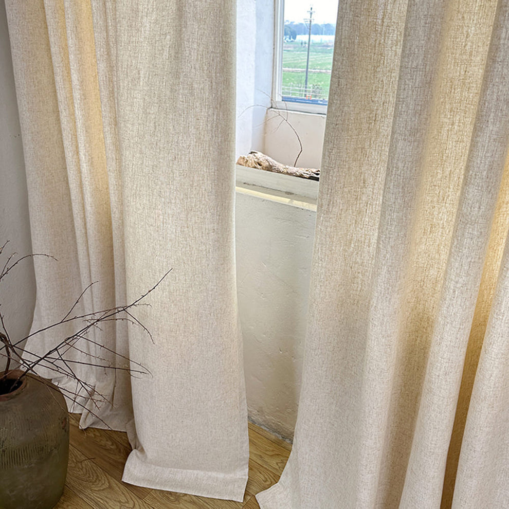 Wild Beauty Thick Linen Curtains Natural Drapes – Anady Top