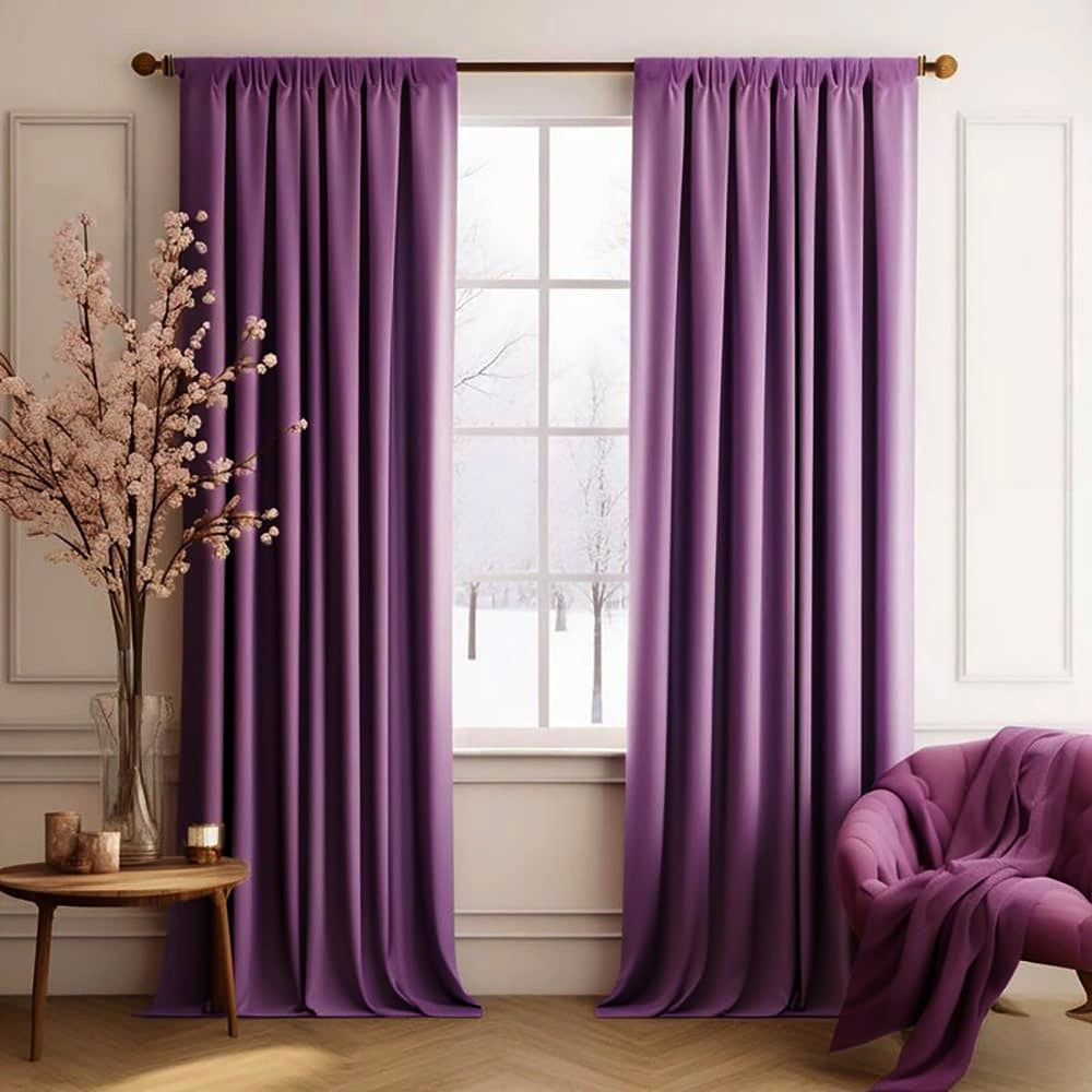 Purple Velvet Curtains and Drapes for Living Room/Bedroom – Anady Top