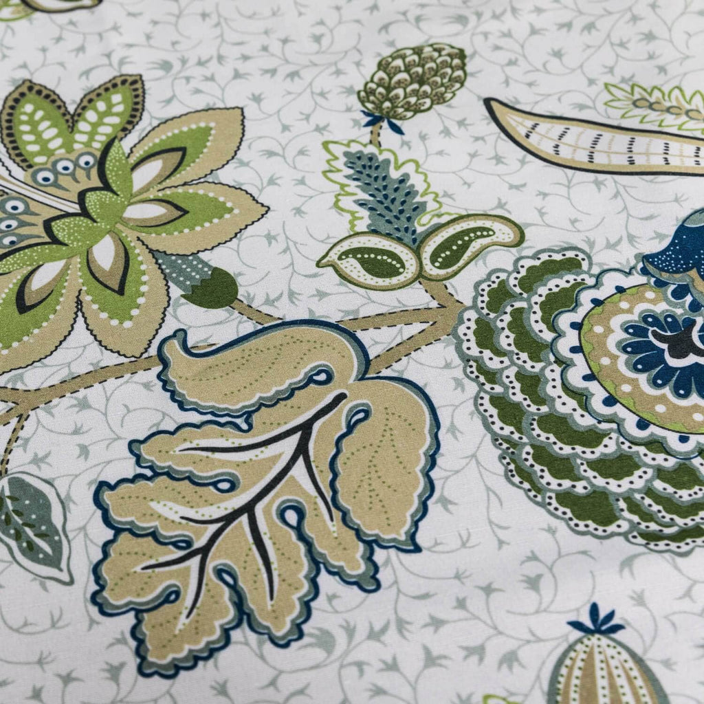 Green Leaf Blue Flower Curtains Jungle Pattern Drapes – Anady Top