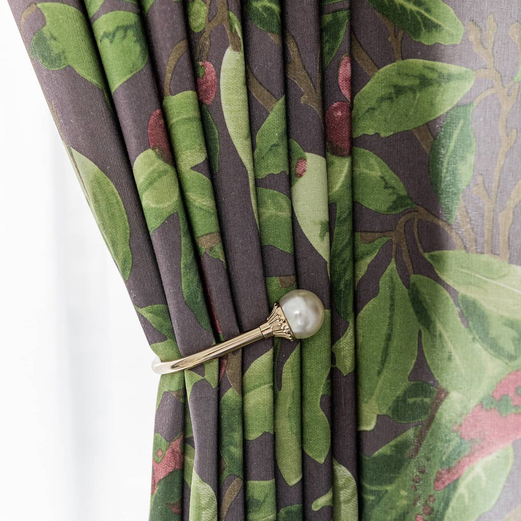 Red Cherry Green Leaves Curtains and Drapes for Living Room 2 Panels ...