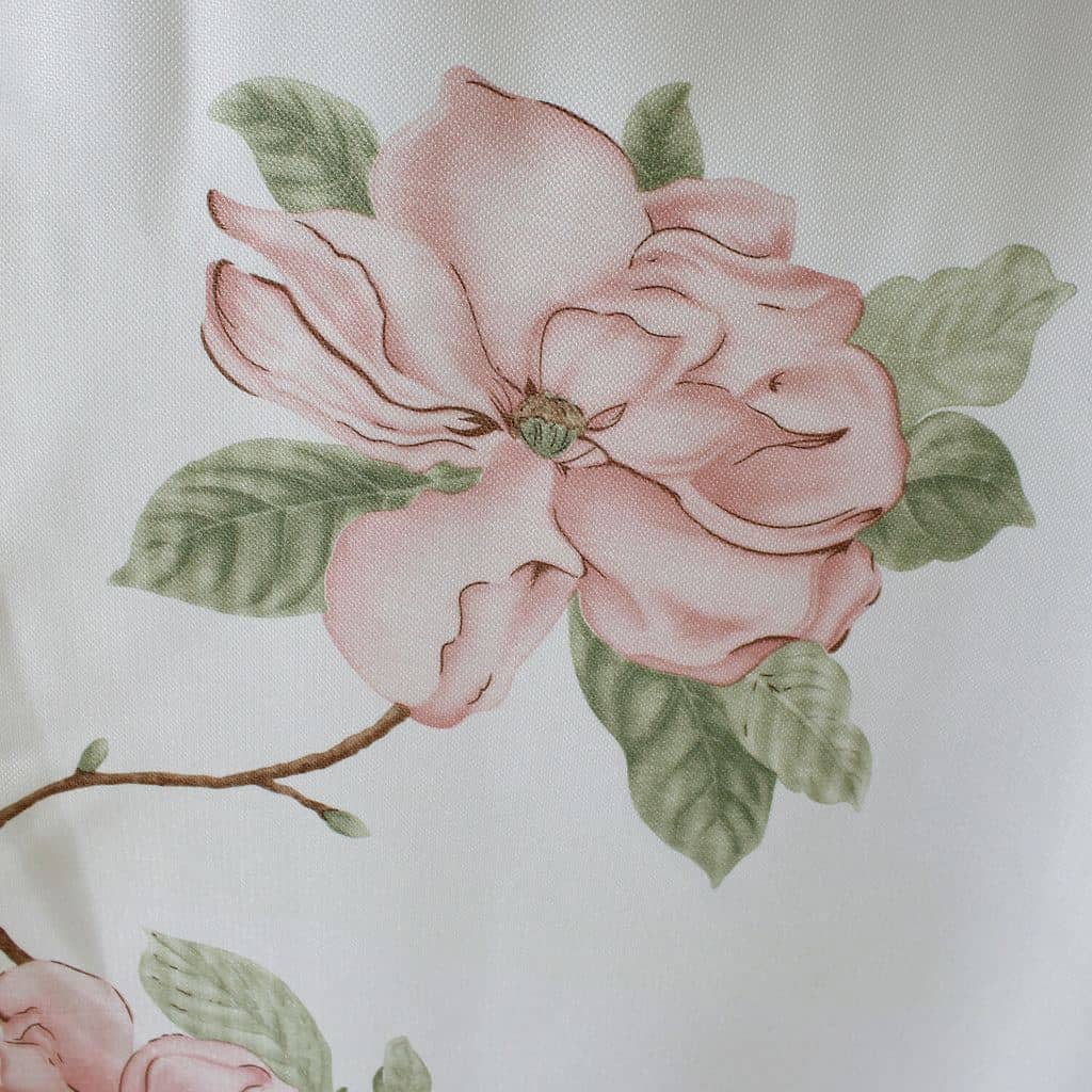 Pink Flower Beige Curtains for Bedroom/Living Room 2 Panels Drapes ...