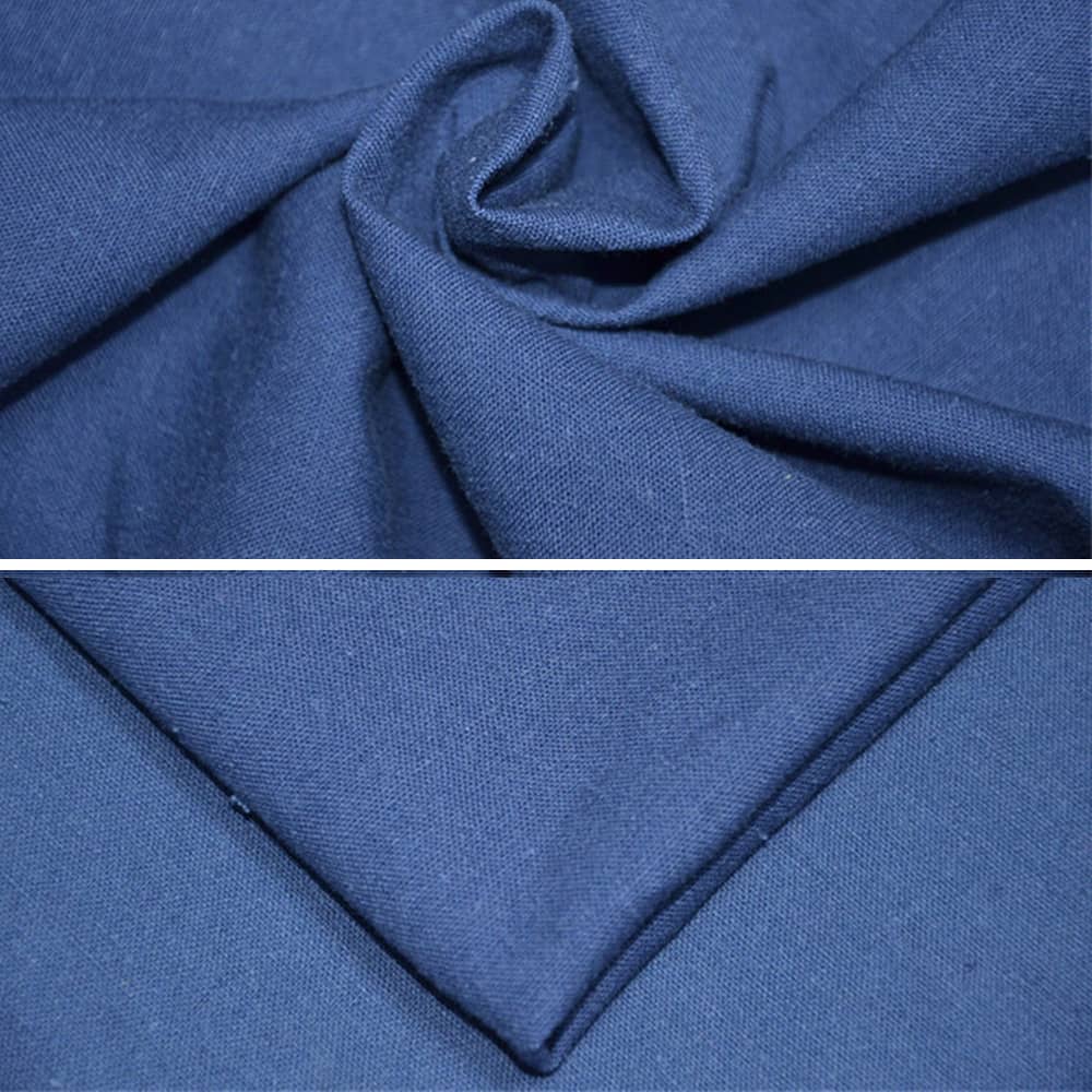 Denim Blue Natural Linen Curtains and Drapes 2 Panels for Living Room ...