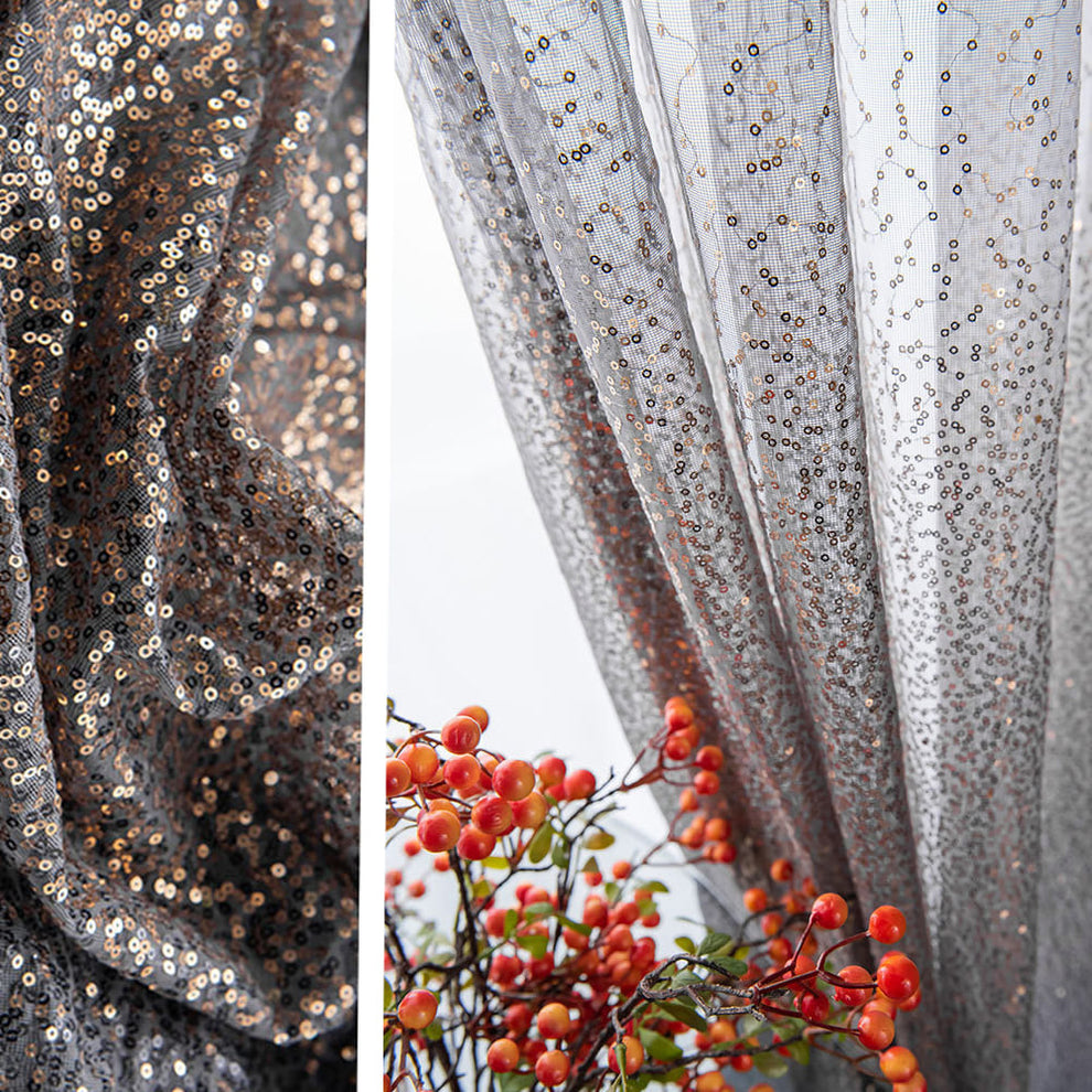 Bright Night Galaxy Sheer Curtains Embroidered Sequins for Bedroom/Liv ...