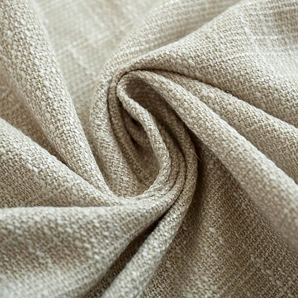 Solid Beige Curtains Grommet Top Drapes for Bedroom Set of 2 Panels ...