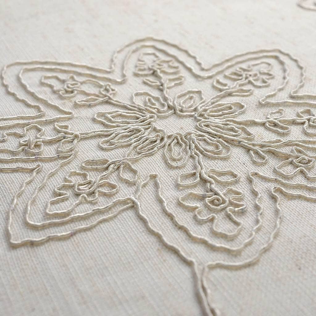 Natural Linen Rope Embroidery Flower Unique Curtains Drapes – Anady Top