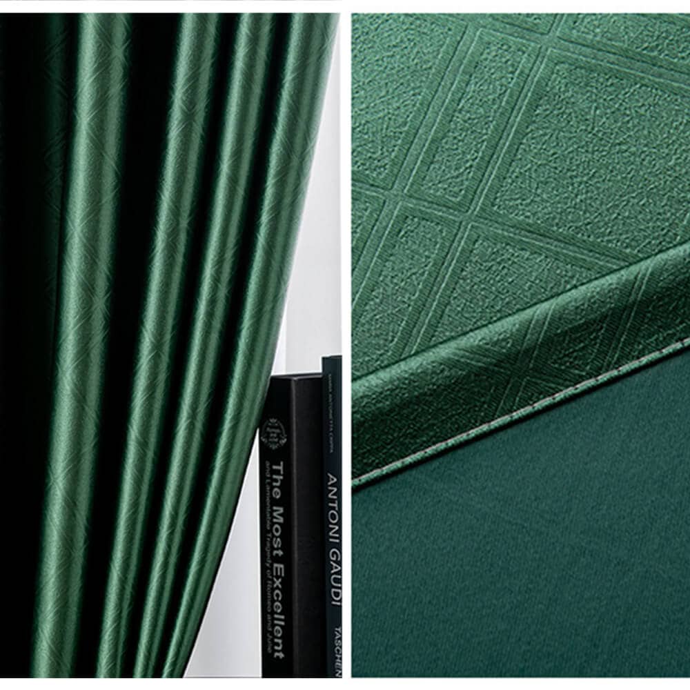 Green 3D Embossed Textured Living Room Darkening Curtains – Anady Top