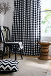 Classic Black and White Curtains Checkered Window Drapes with Tassels ...