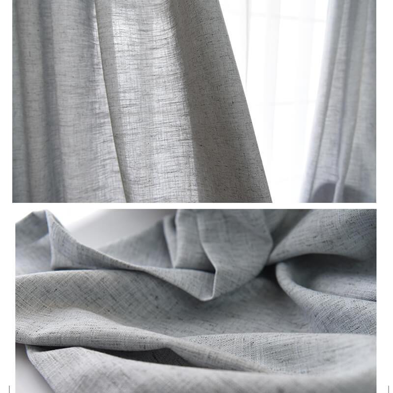 Grey Natural Linen Curtains Living Room Pinch Pleat Drapes – Anady Top
