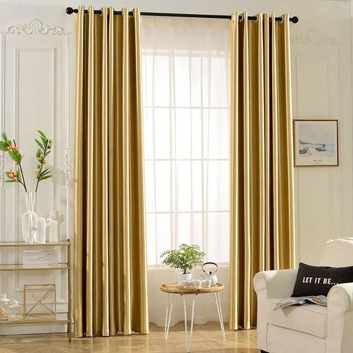 KoTing Gold Curtains for Living Room Gold Blackout Bedroom Drapes ...