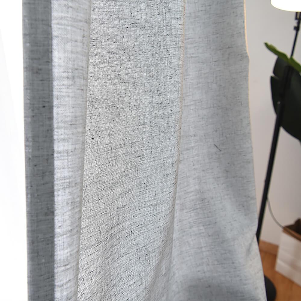 Grey Natural Linen Curtains Living Room Pinch Pleat Drapes – Anady Top