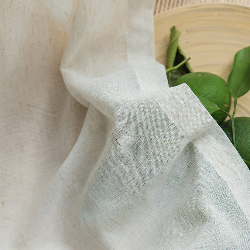 Nature Linen Sheer Curtains for Living Room Cotton Blend Bedroom Voile ...