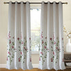Red Flower Linen Curtains Exquisite Embroidered Drapes for Living Room ...